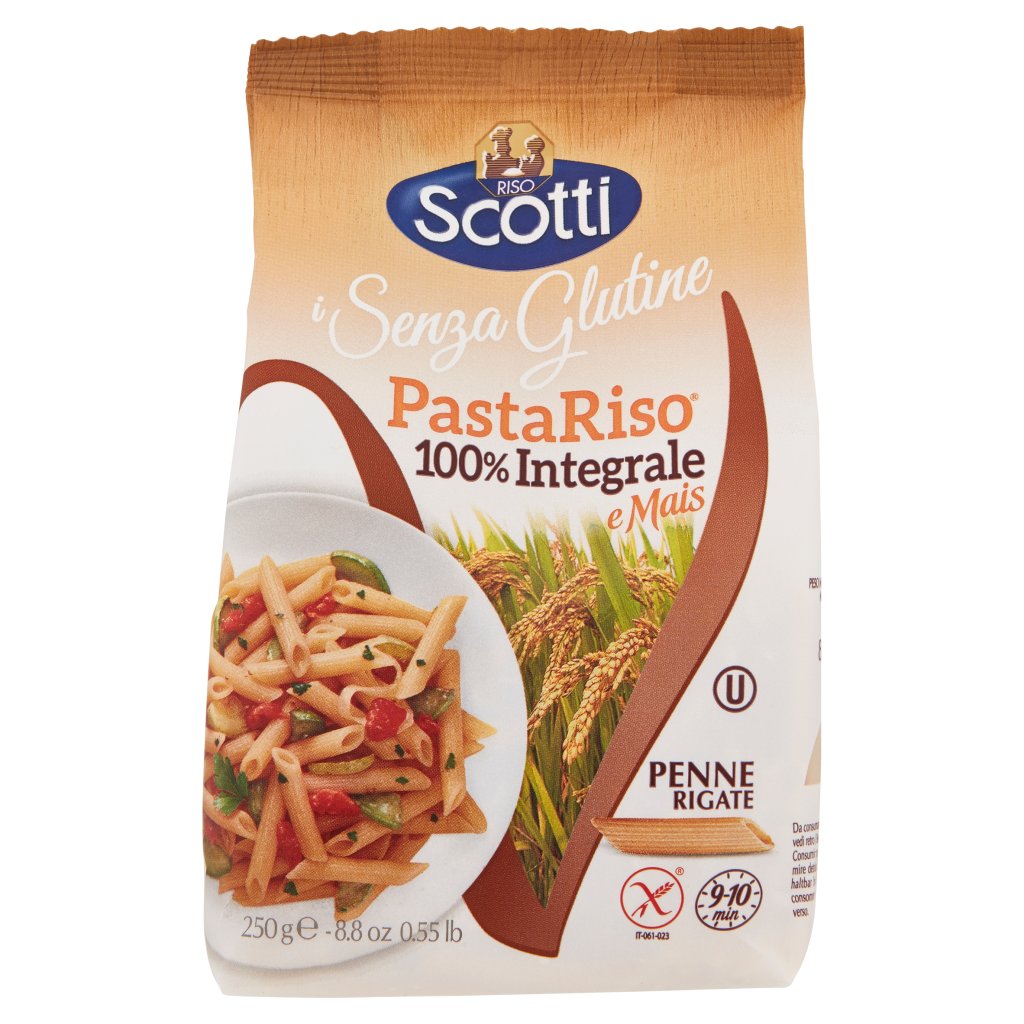 Riso Scotti I senza Glutine Pastariso 100% Integrale e Mais Penne ...