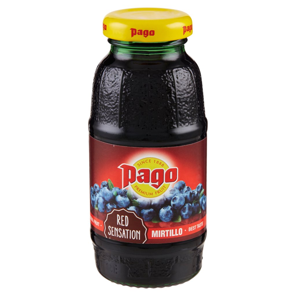 Pago Succo di Frutta, Mirtillo Nettare, Bottiglia Vetro Monodose 20 Cl ...