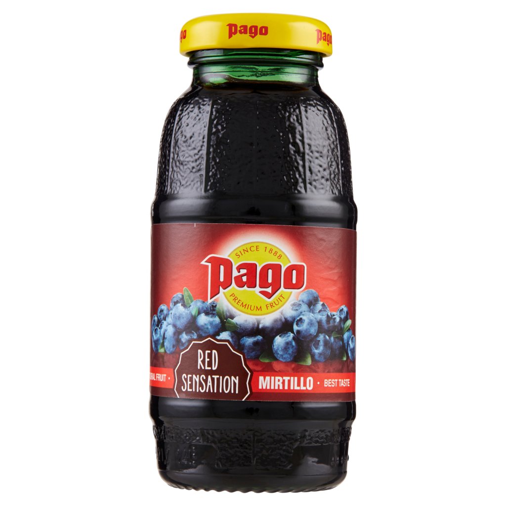 Pago Succo di Frutta, Mirtillo Nettare, Bottiglia Vetro Monodose 20 Cl ...