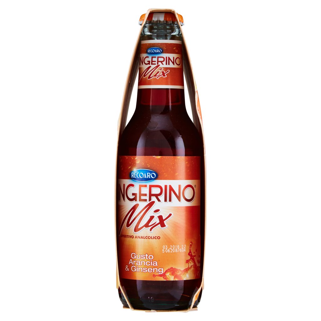 RECOARO GINGERINO MIX, Aperitivo Analcolico Gusto Arancia & Ginseng ...