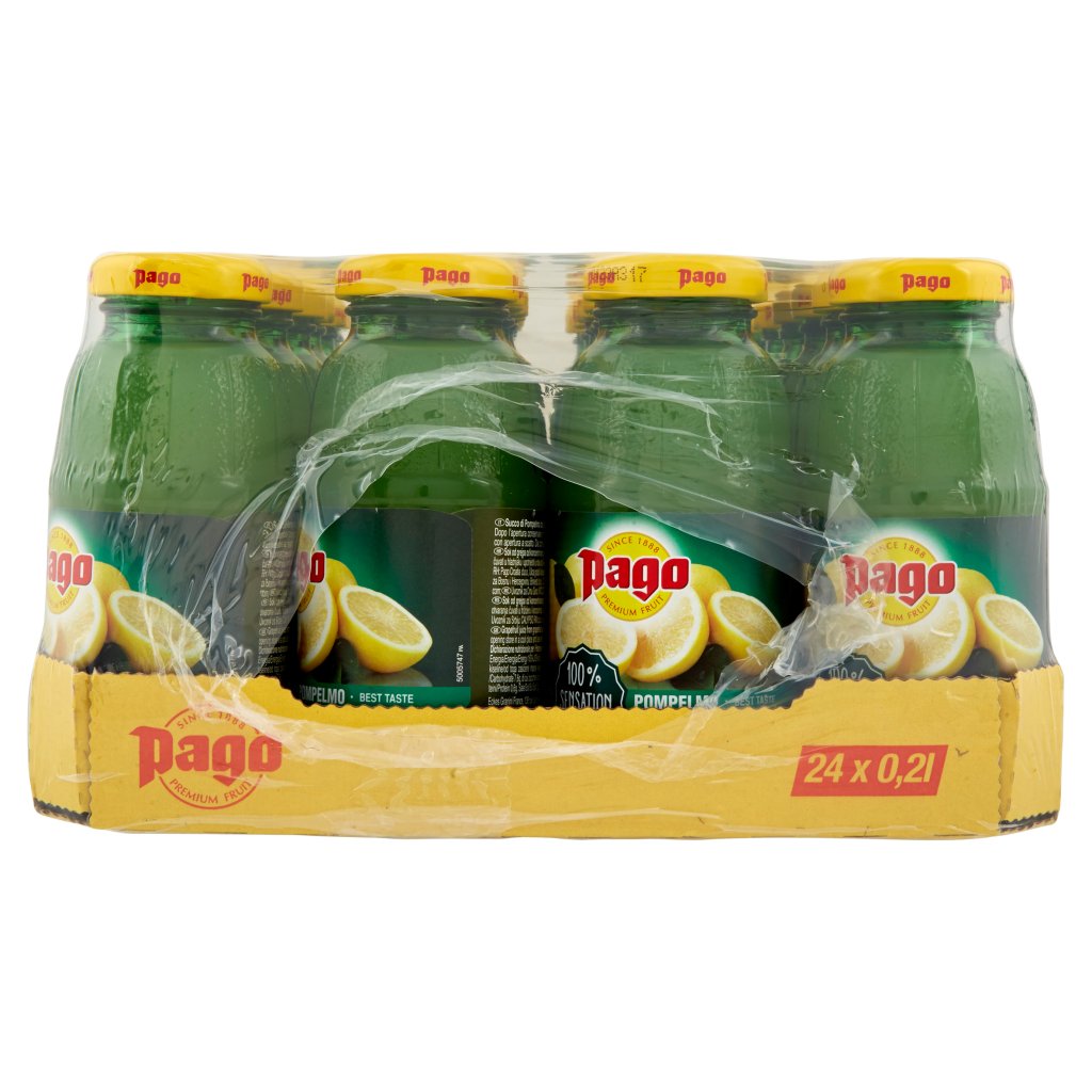 Pago Succo di Frutta, Pompelmo 100%, Bottiglia Vetro Monodose 20 Cl x ...
