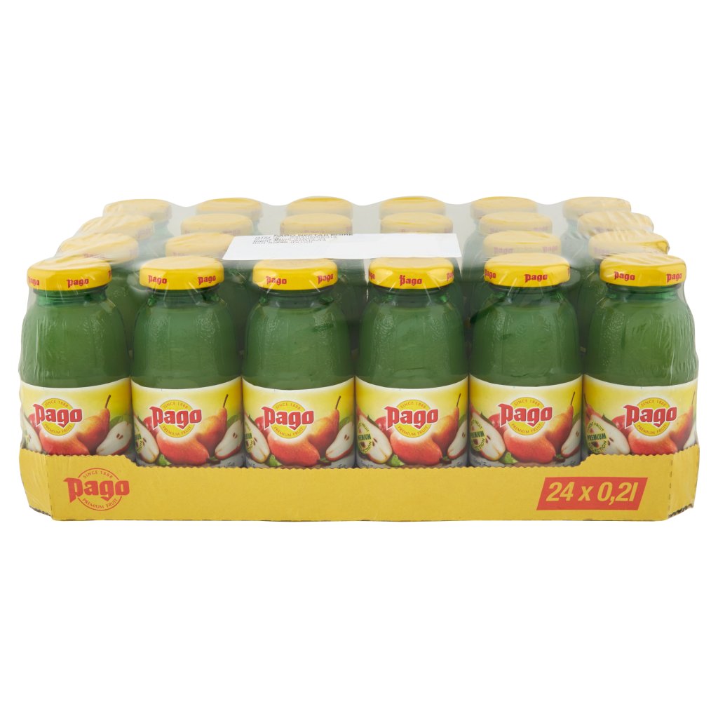 Pago Succo di Frutta, Pera Nettare, Bottiglia Vetro Monodose 20 Cl x 24 ...